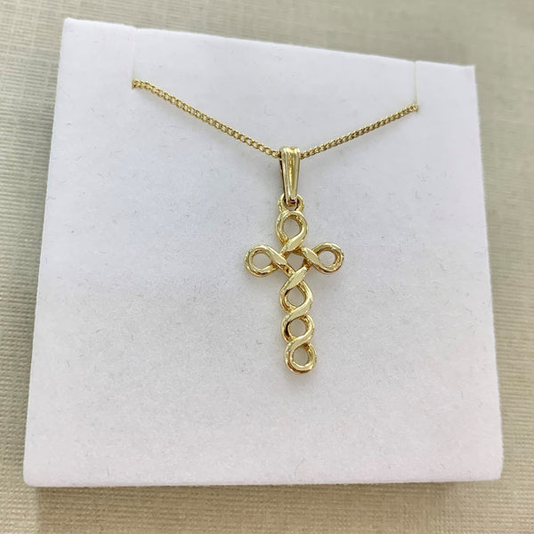 9ct Yellow Hollow Infinity Cross - G7100 | Jewel of the Bay